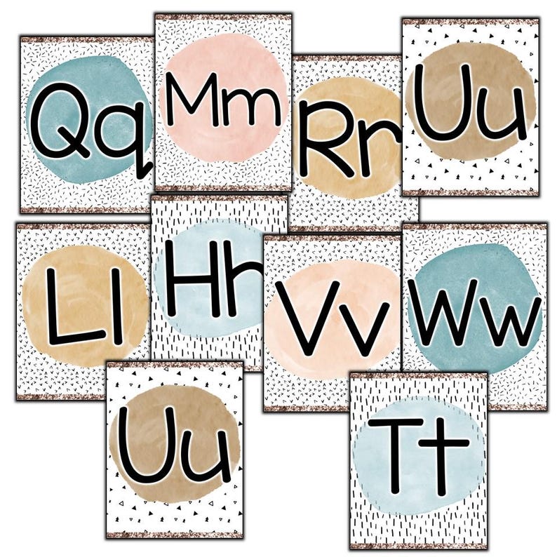 Alphabet Posters With Pictures for the Classroom | Neutral Boho ...