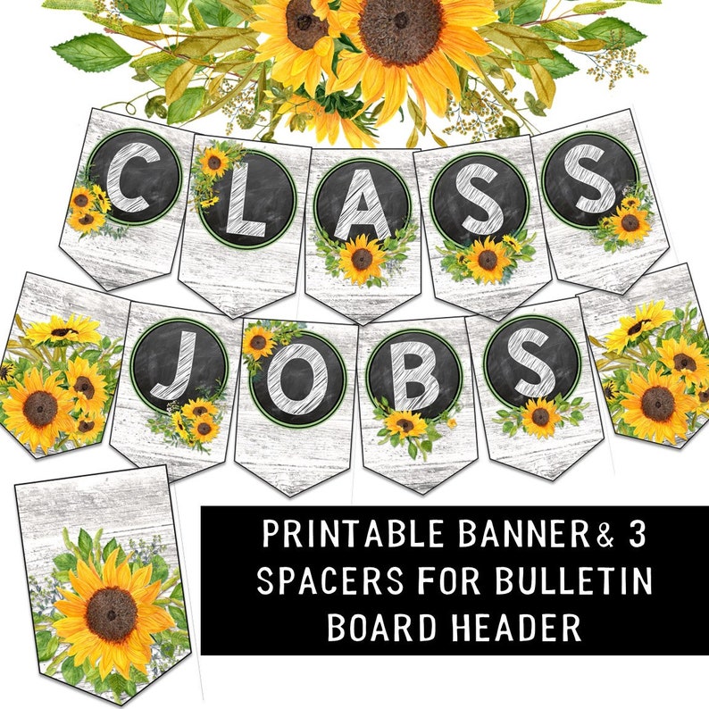 Editable Classroom Jobs Chart Template Sunflower Farmhouse - Etsy