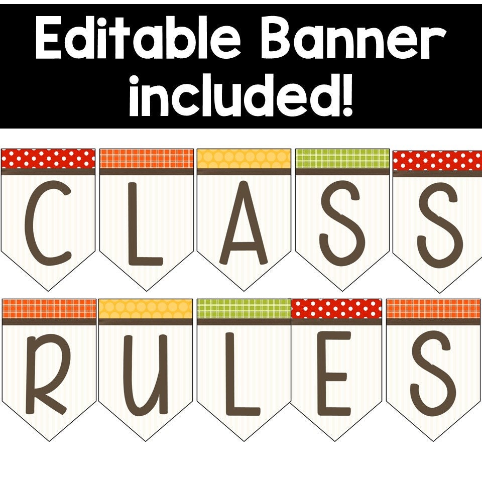 Mushroom Retro Classroom Rules Posters Mushroom Classroom Decor ...