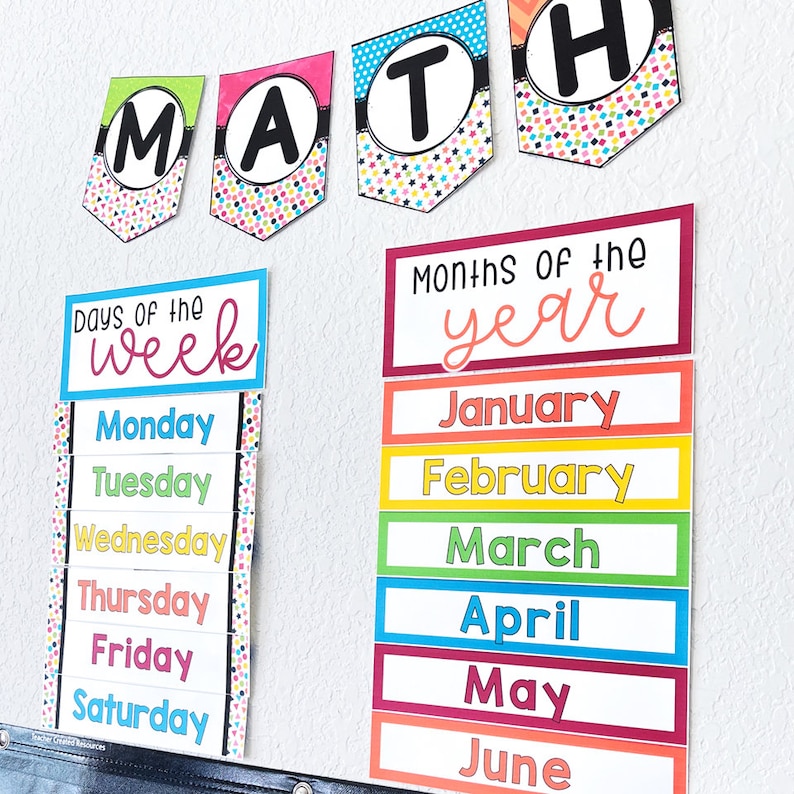 Confetti Rainbow Classroom Decor Bundle | Classroom Bulletin Board ...