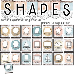 PRINTABLE Shape Posters and Charts | Neutral Boho Classroom Decor 2D ...