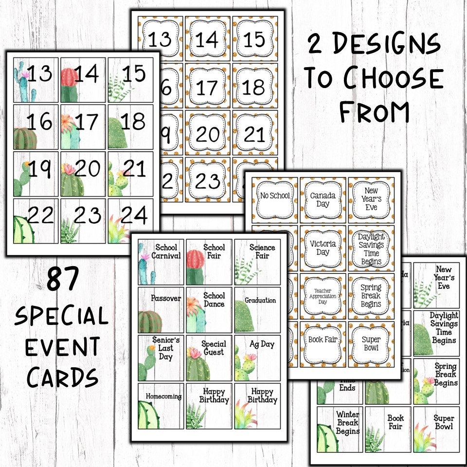 Cactus Succulent Classroom Calendar & Weather Display Set Cactus ...