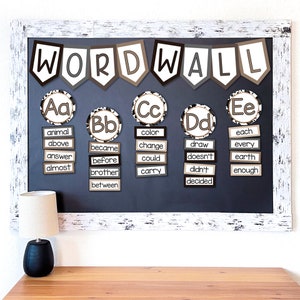 Classroom Word Wall Display Editable Neutral Boho Classroom Decor Word ...