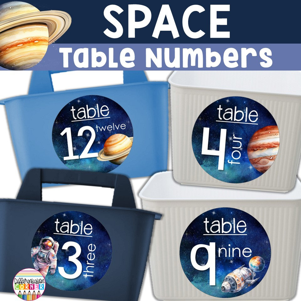 PRINTABLE Space Table Numbers Space Classroom Decor Classroom Table ...