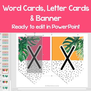 Classroom Word Wall Display Editable Tropical Classroom Decor Word Wall ...