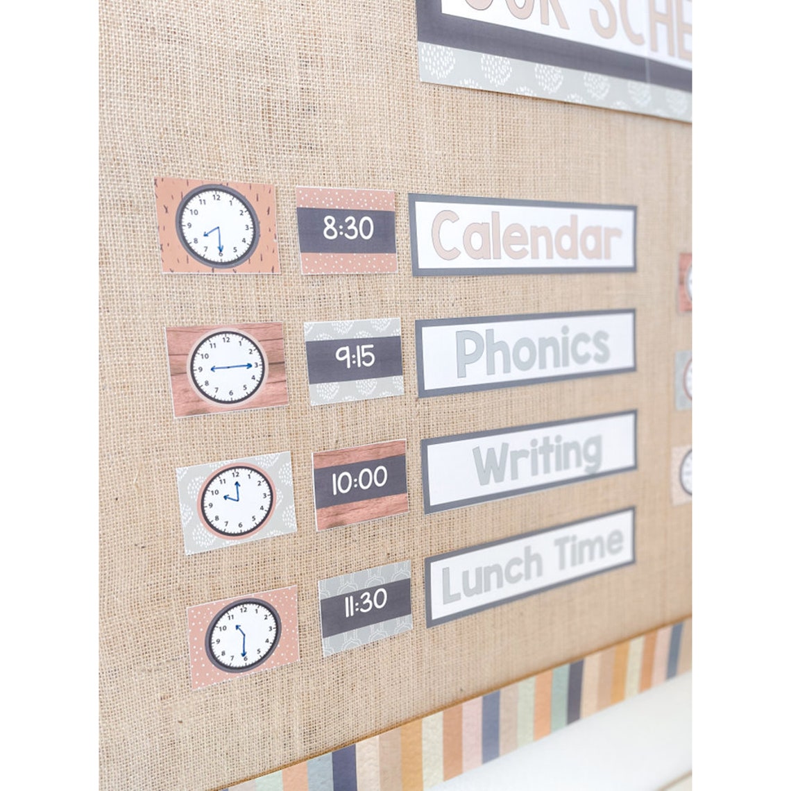Editable Daily Schedule Cards Neutral Boho Classroom Decor Boho ...