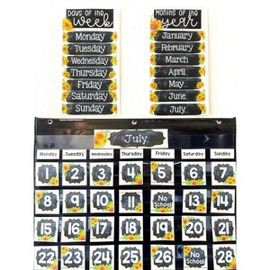 Classroom Calendar & Weather Display Set | Sunflower Farmhouse ...