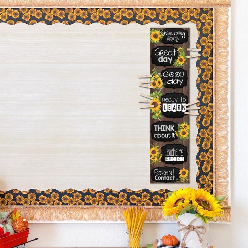 Printable Behavior Clip Chart, Sunflower Modern Farmhouse Classroom ...