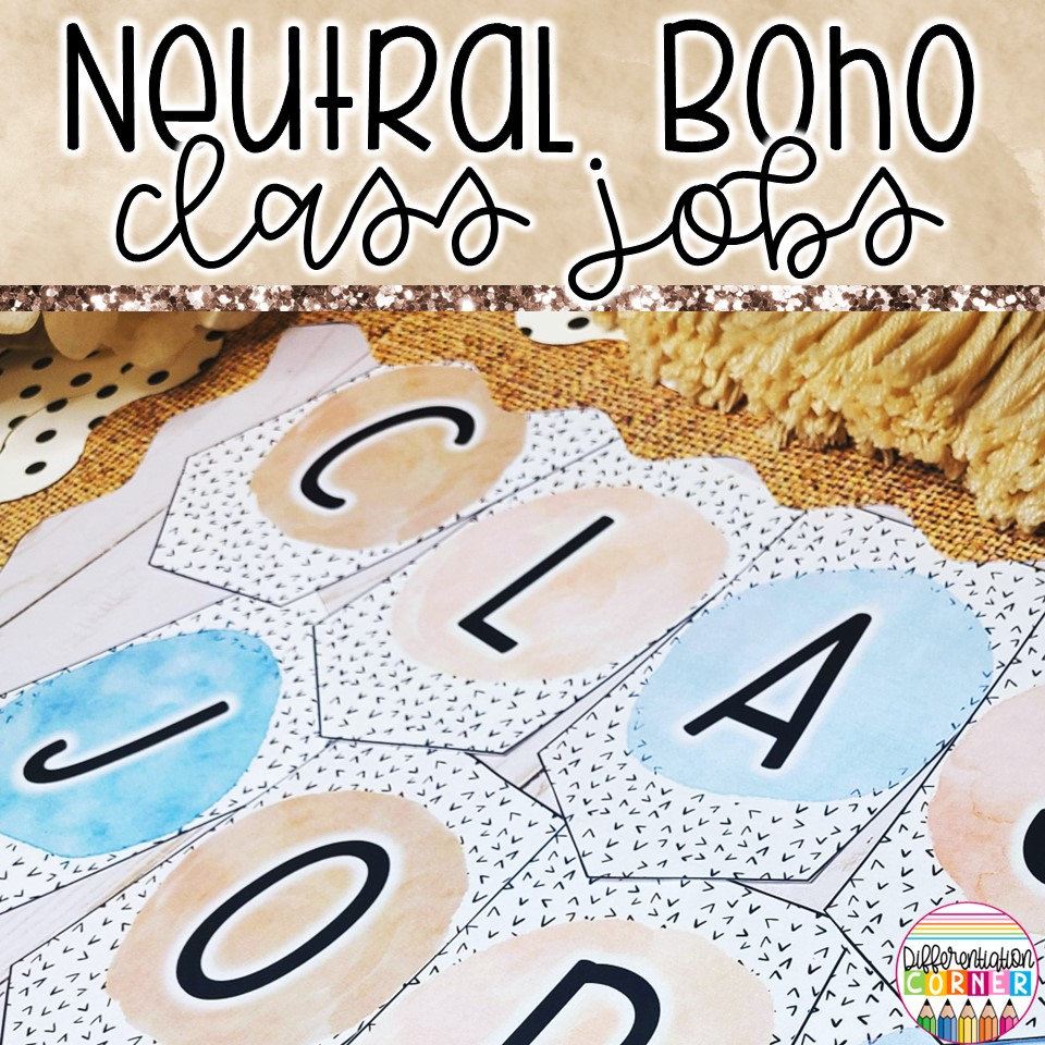 Editable Classroom Jobs Chart Template Neutral Boho - Etsy UK
