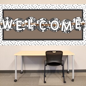 PRINTABLE Welcome Banner | Farmhouse Cow Print Classroom Decor ...