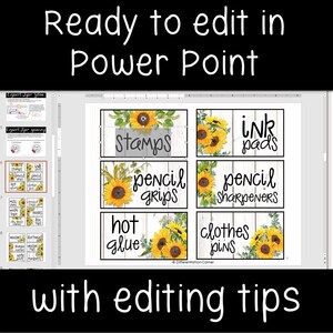 Teacher Tool Box Labels, Sunflower Modern Farmhouse Teacher Toolbox ...