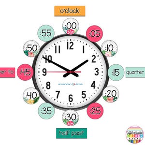 PRINTABLE Tropical Clock Label Numbers in 5 Minute Intervals | Tropical ...