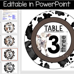 PRINTABLE Cow Print Table Numbers Farmhouse Classroom Decor Classroom ...