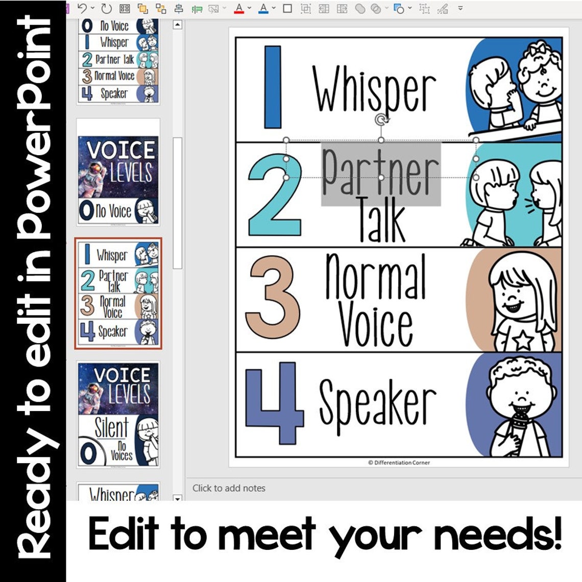 Printable Voice Level Chart Posters Space Theme Classroom Decor ...