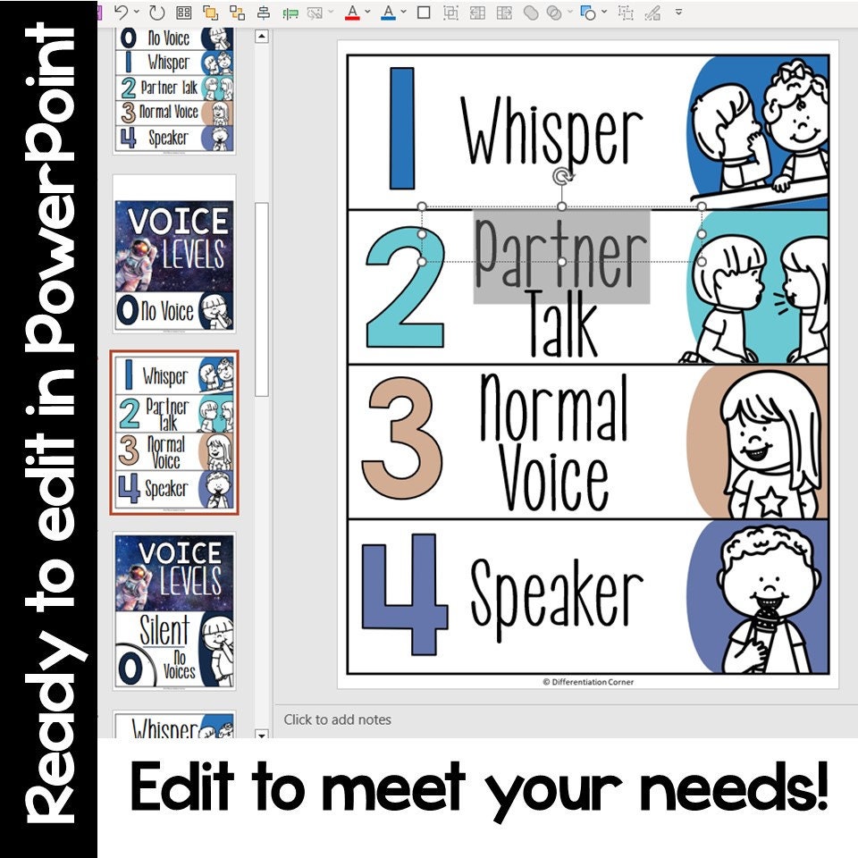 Printable Voice Level Chart Posters Space Theme Classroom Decor ...
