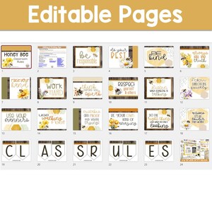 Bee Classroom Rules Posters Bee Classroom Decor Classroom Rules and ...