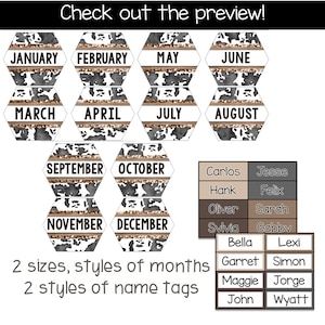 Cow Print Classroom Birthday Display Farmhouse Classroom Decor Cow ...