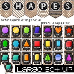 PRINTABLE Shape Posters and Charts | Farmhouse Neutral Classroom Decor ...