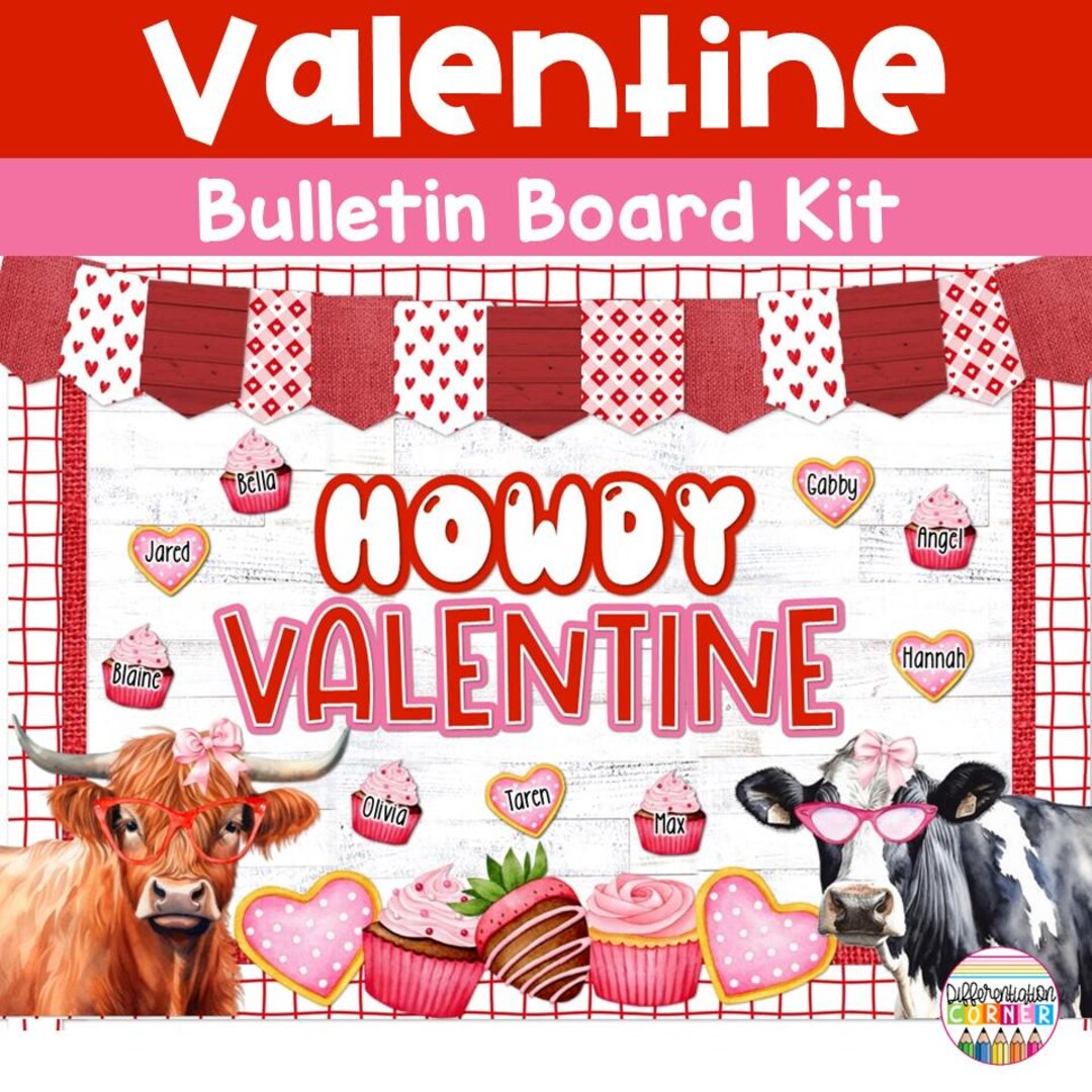 Valentine's Day Bulletin Board Kit | February Bulletin Board CUTE ...