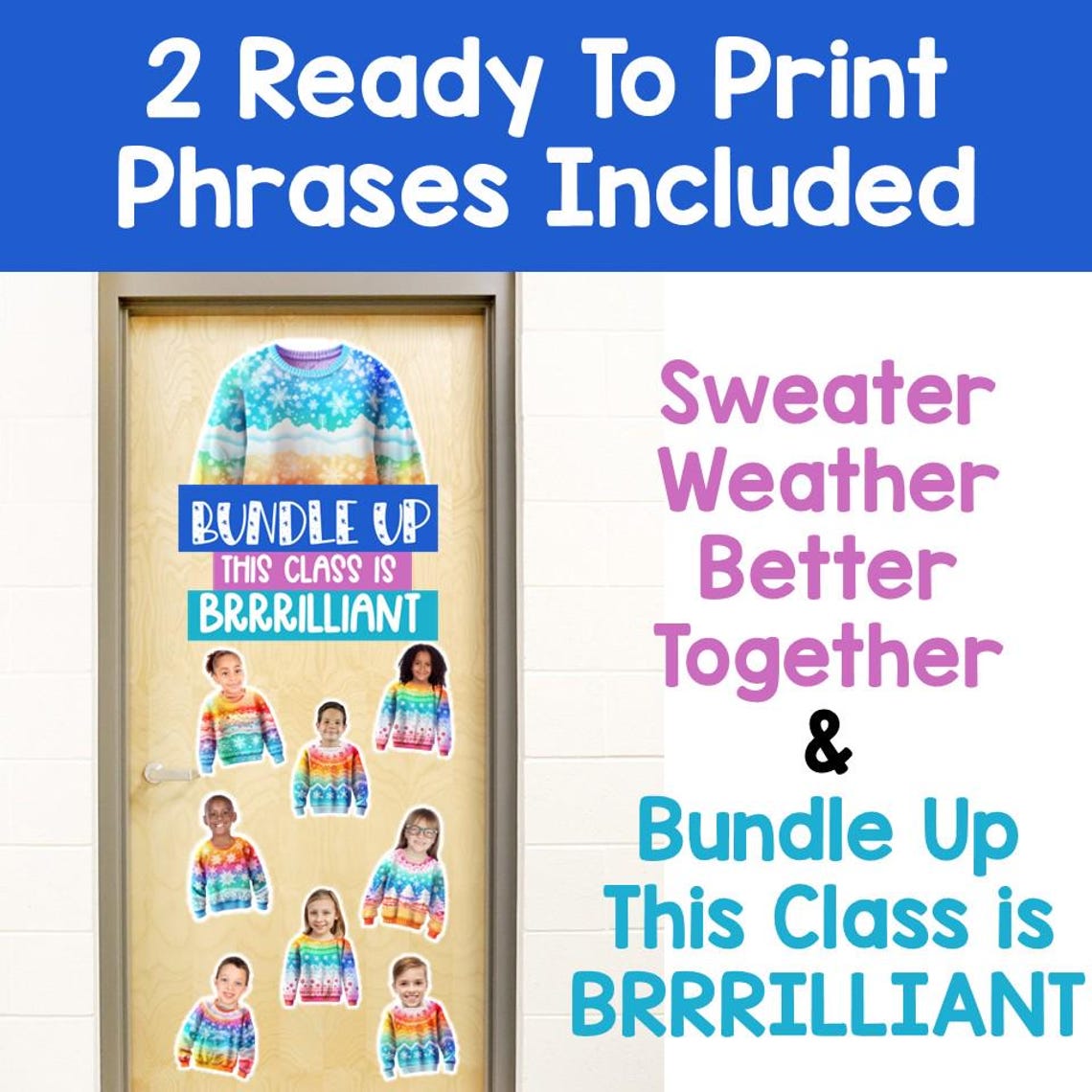 Winter Door Decorations Sweater Weather Bulletin Board Winter Classroom ...