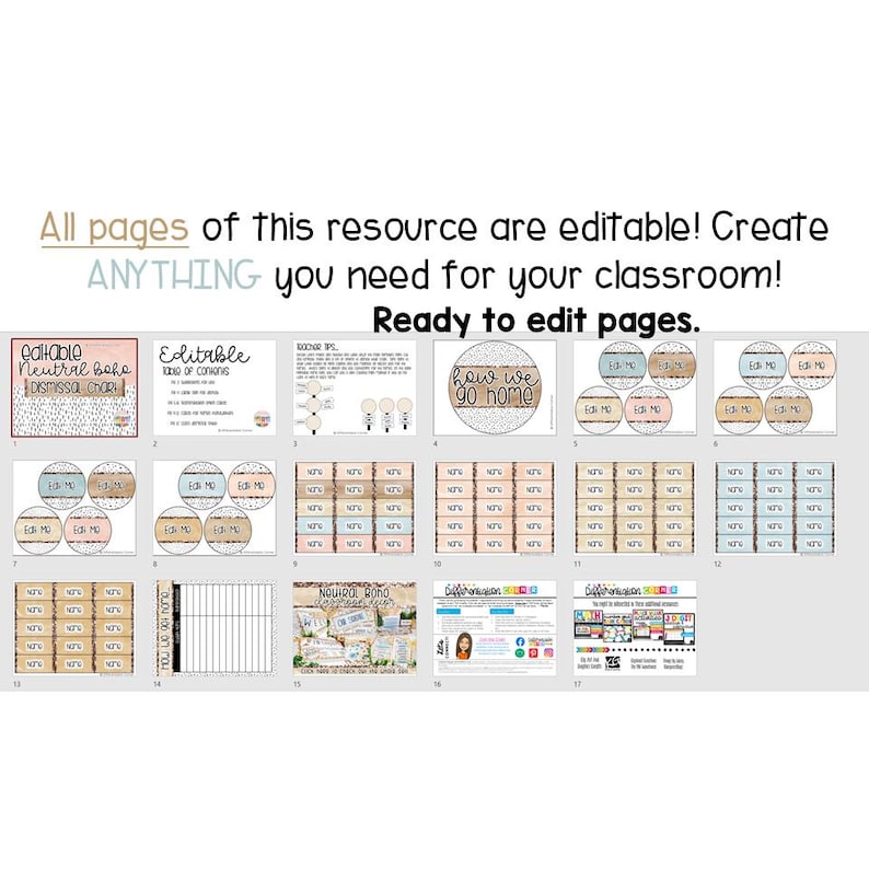 Neutral How We Go Home Dismissal Chart Template | Neutral Boho ...