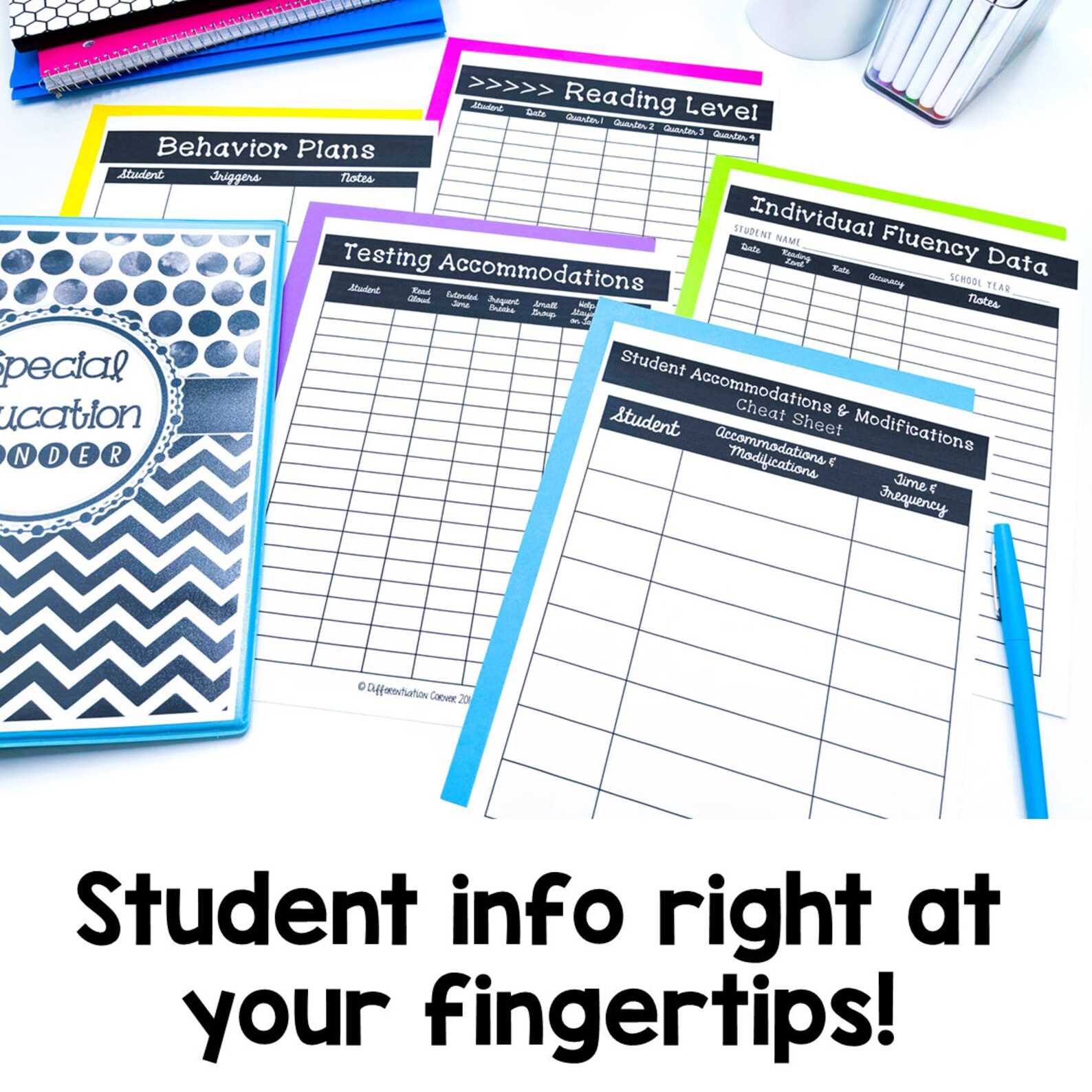 Special Education Teacher Binder Caseload Binder Special Education ...