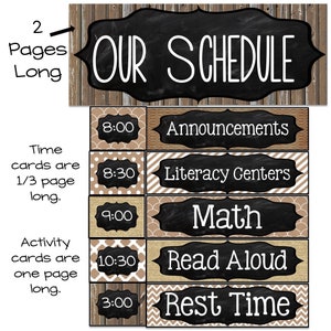 Editable Daily Schedule Cards Farmhouse Classroom Decor Farmhouse ...