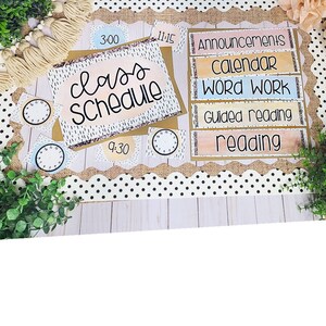Editable Daily Schedule Cards Neutral Boho Classroom Decor Boho ...