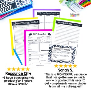 Special Education Teacher Binder Caseload Binder Special Education ...