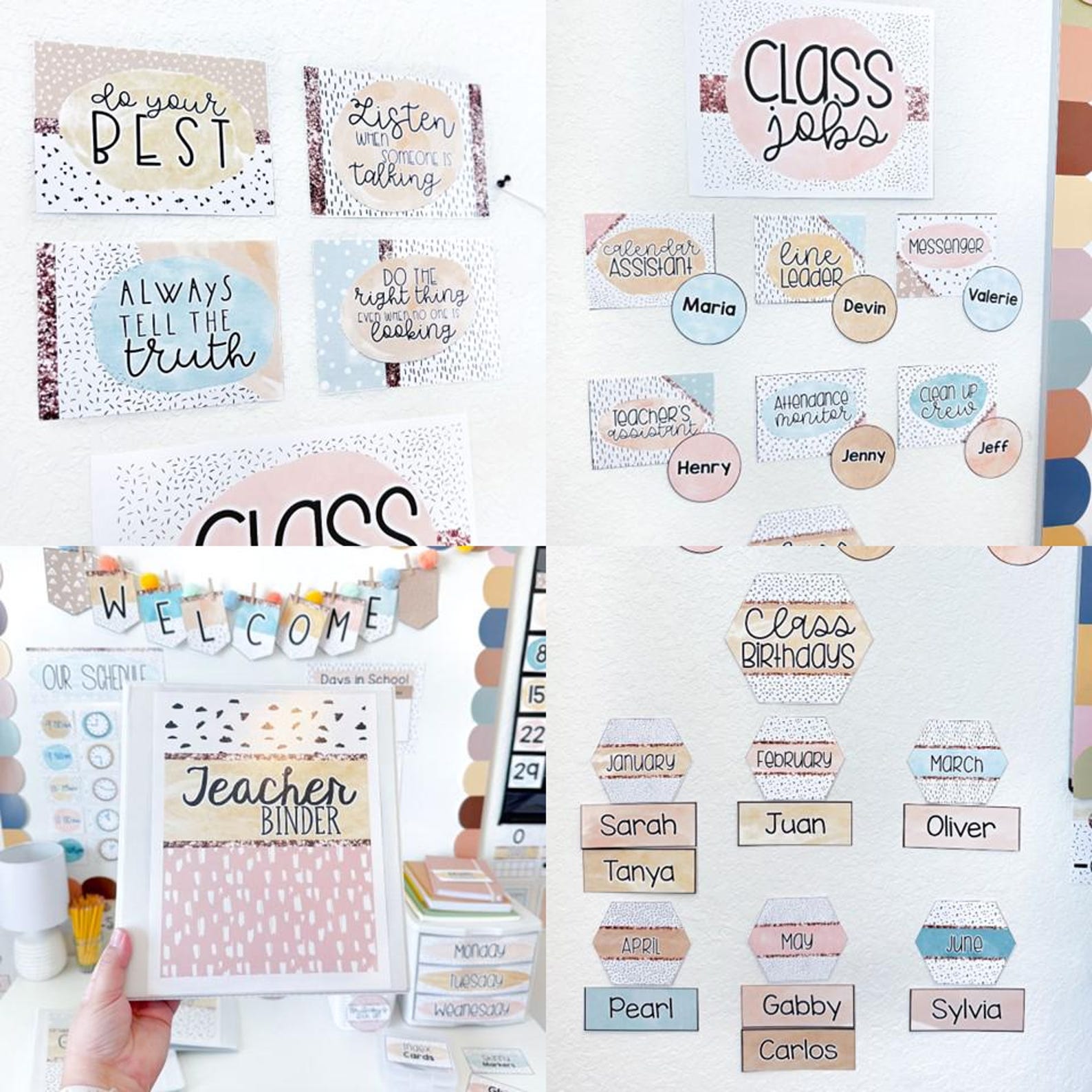 Neutral Boho Classroom Decor Bundle Neutral Classroom Theme Calming ...