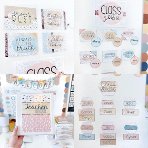Neutral Boho Classroom Decor Bundle Neutral Classroom Theme Calming ...