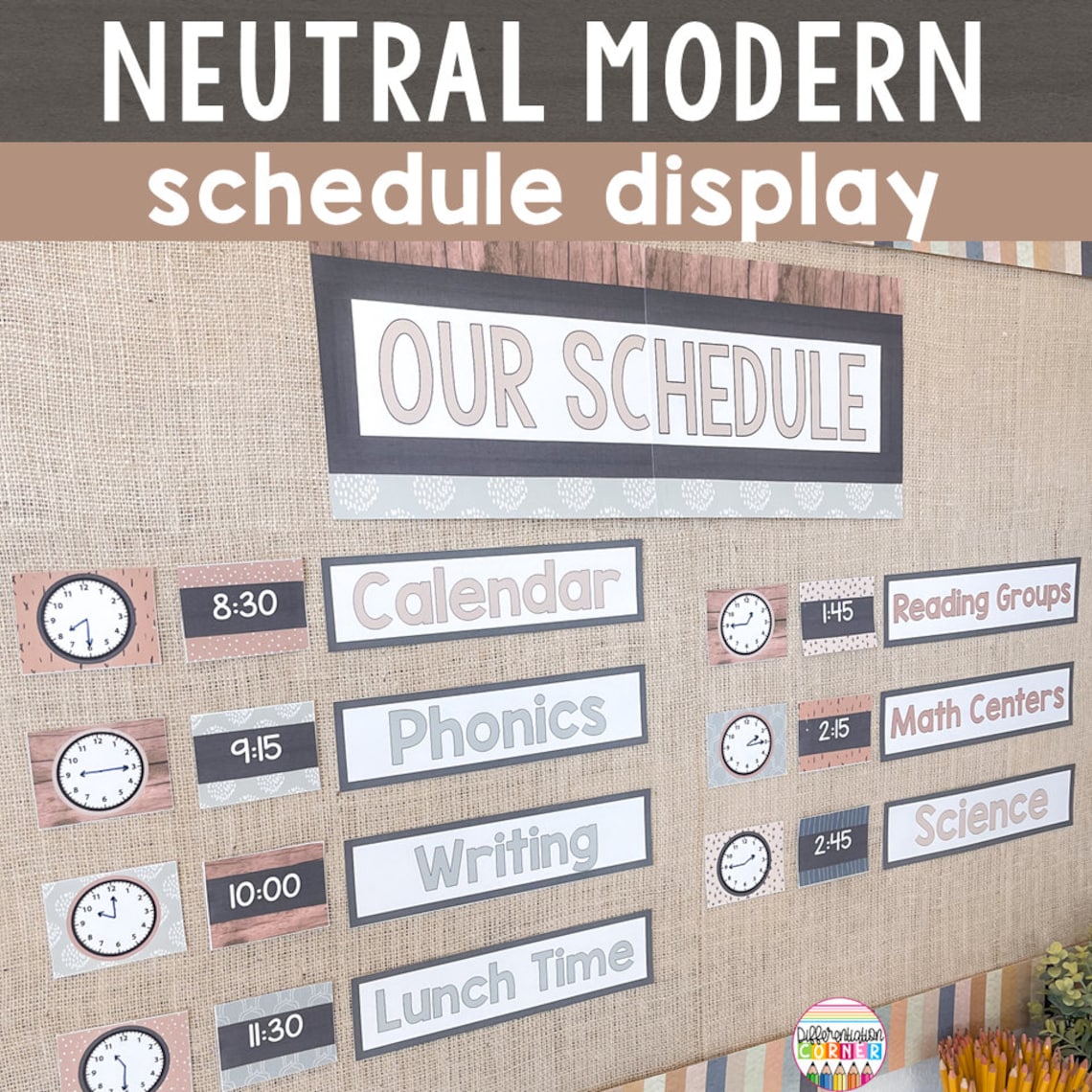 Editable Daily Schedule Cards Neutral Boho Classroom Decor Boho ...