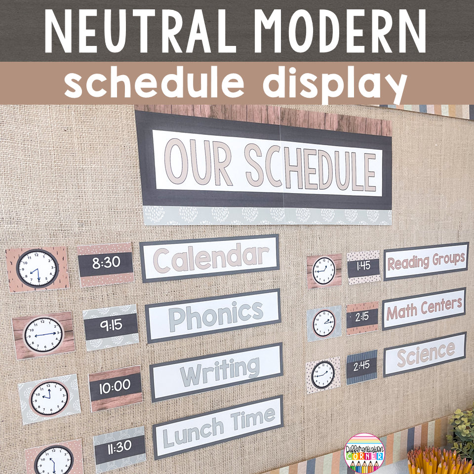 Editable Daily Schedule Cards Neutral Boho Classroom Decor Boho ...