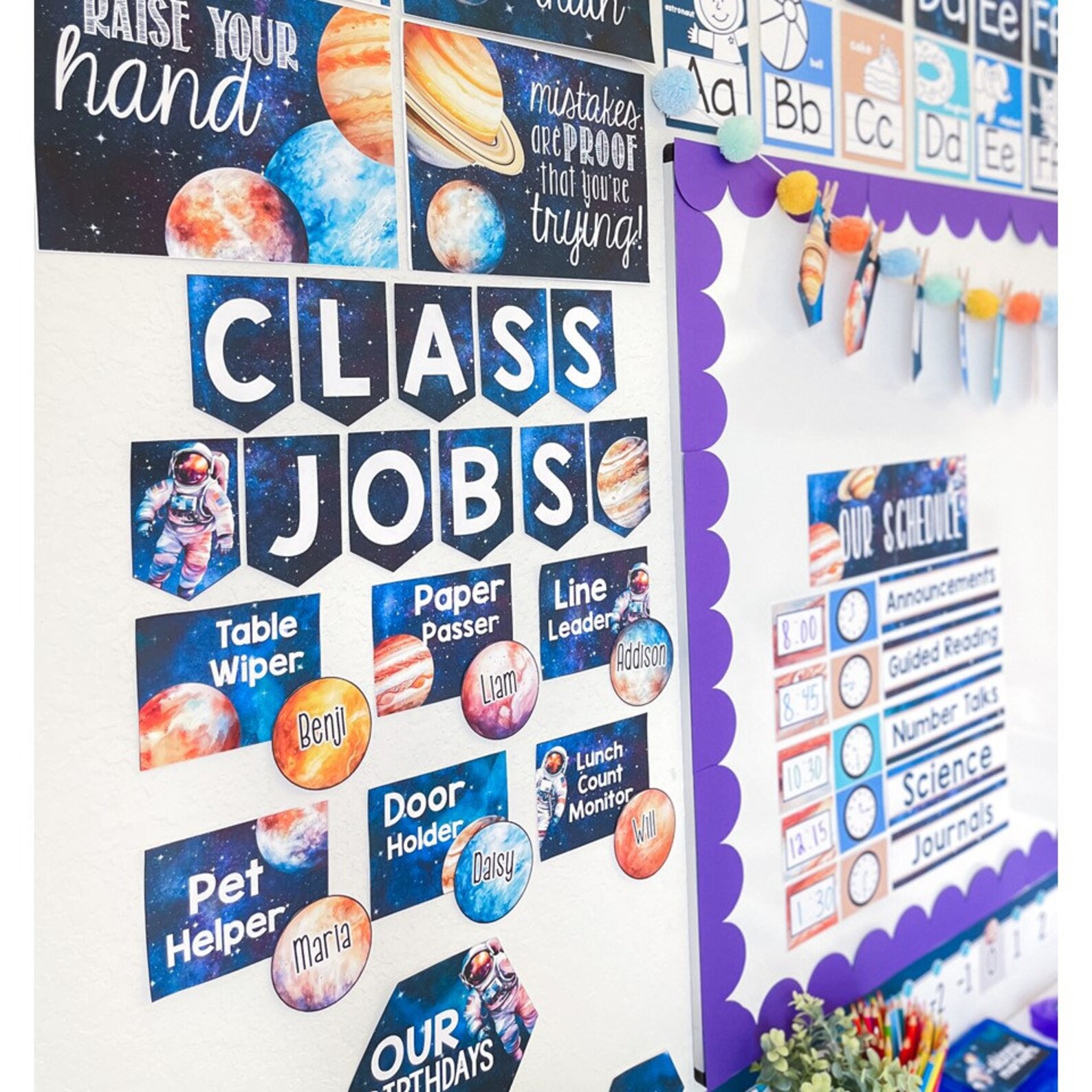 Editable Classroom Job Chart Template Space Classroom Decor Theme ...