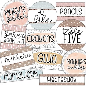 Editable Boho Classroom Labels Neutral Boho Classroom Decor Neutral ...