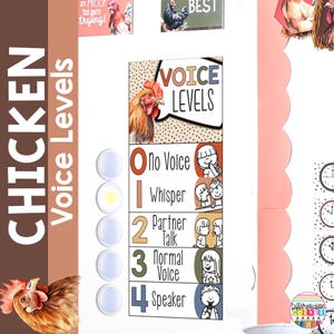 Printable Voice Level Chart Posters Chicken Farm Classroom Decor ...