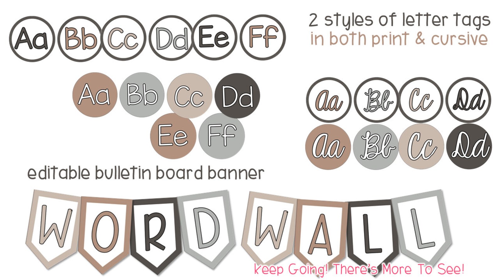 Classroom Word Wall Display Editable Neutral Boho Classroom Decor Word ...