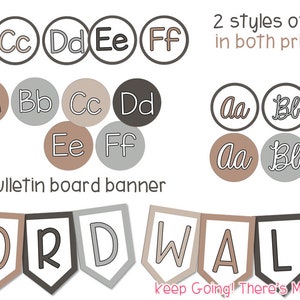 Classroom Word Wall Display Editable Neutral Boho Classroom Decor Word ...