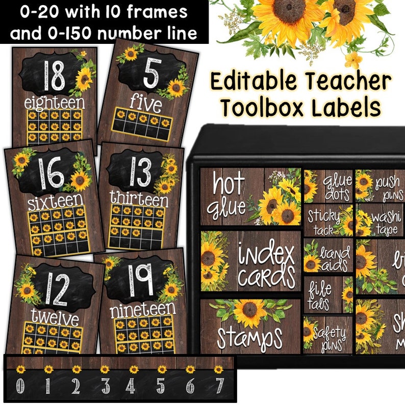 Modern Sunflower Classroom Decor Sunflower Printable - Etsy