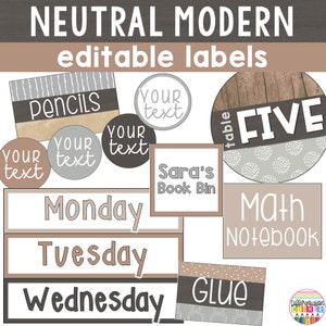 Editable Boho Classroom Labels Neutral Boho Classroom Decor Neutral ...