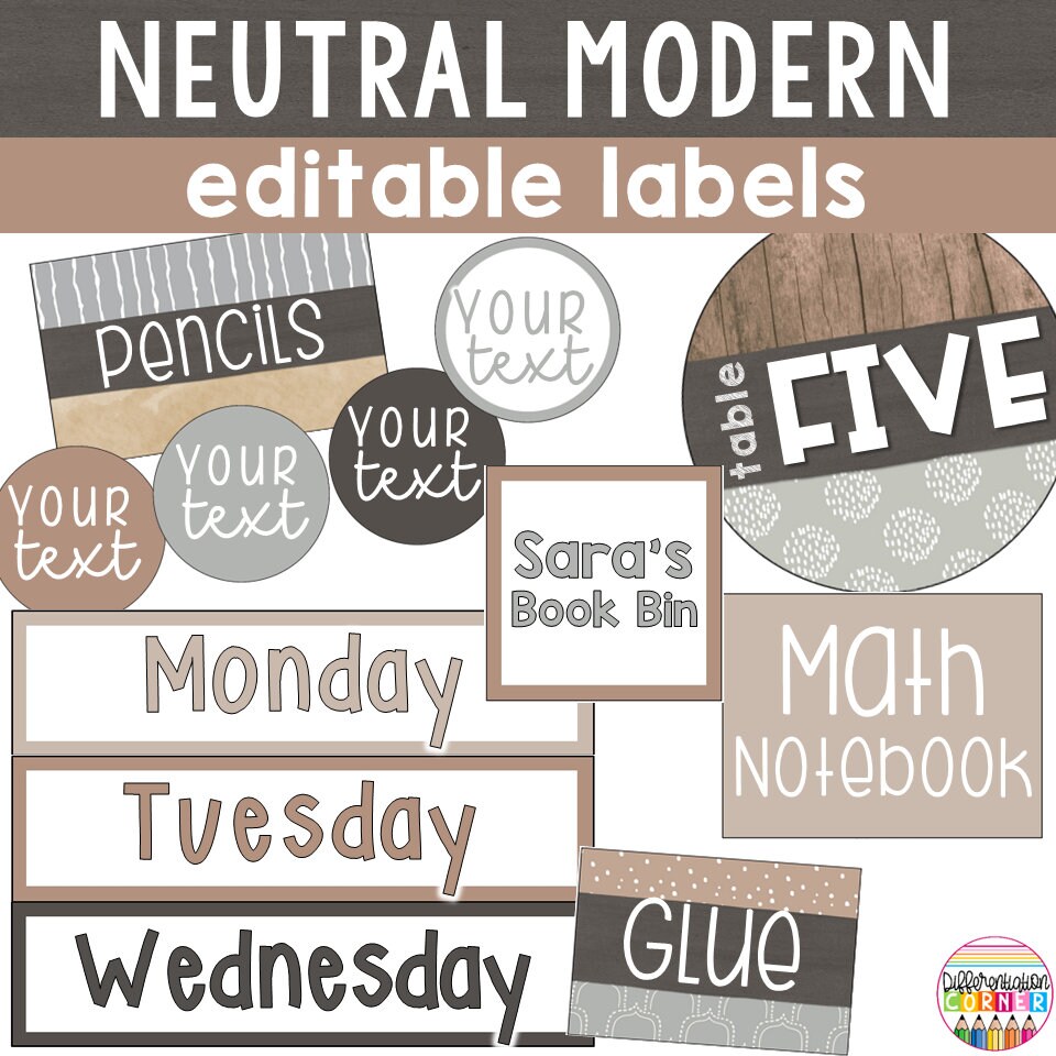 Editable Boho Classroom Labels Neutral Boho Classroom Decor Neutral ...