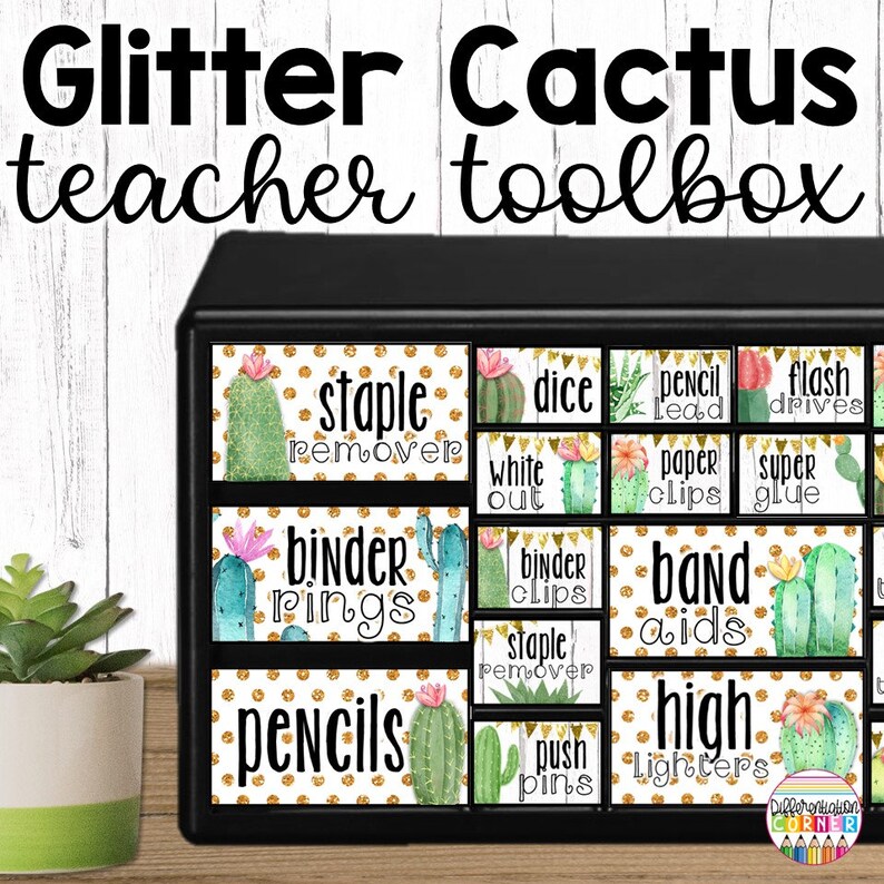 Cactus Teacher Tool Box Labels Cactus Classroom Decor Teacher - Etsy