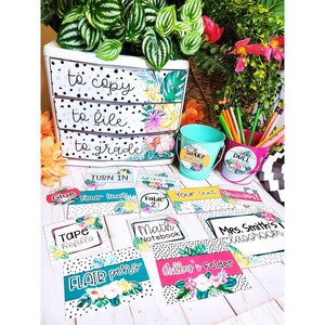 Editable Tropical Classroom Labels Tropical Classroom Decor Tropical ...