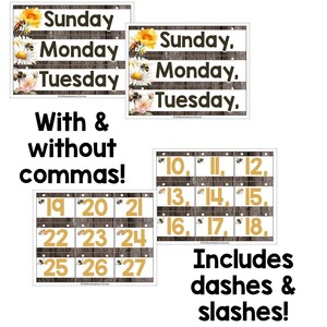 Flip Calendar for Classroom Bee Theme Classroom Editable Flip Calendar ...