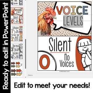 Printable Voice Level Chart Posters Chicken Farm Classroom Decor ...