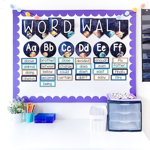 Classroom Word Wall Display Editable Space Theme Classroom Decor Word ...