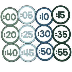 Nature Clock Label Numbers in 5 Minute Intervals | Nature Classroom ...