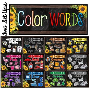 PRINTABLE Color Posters Pack | Sunflower Farmhouse Classroom Decor ...