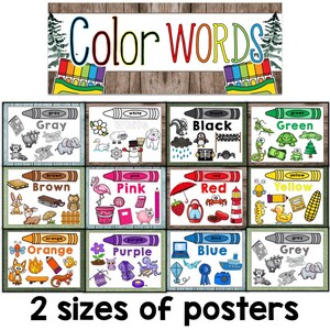 PRINTABLE Color Posters Pack Nature Classroom Decor Colors Posters ...