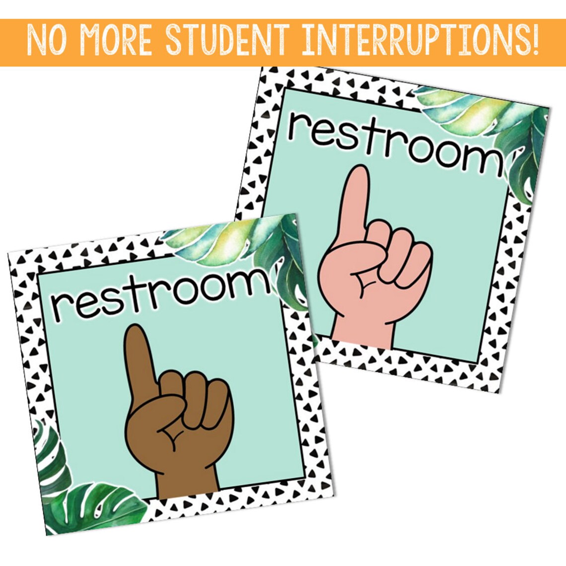 Classroom Hand Signal Posters Tropical Classroom Decor - Etsy